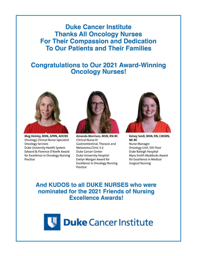 Duke Cancer Institute Thanks All Oncology Nurses For Their Compassion ...